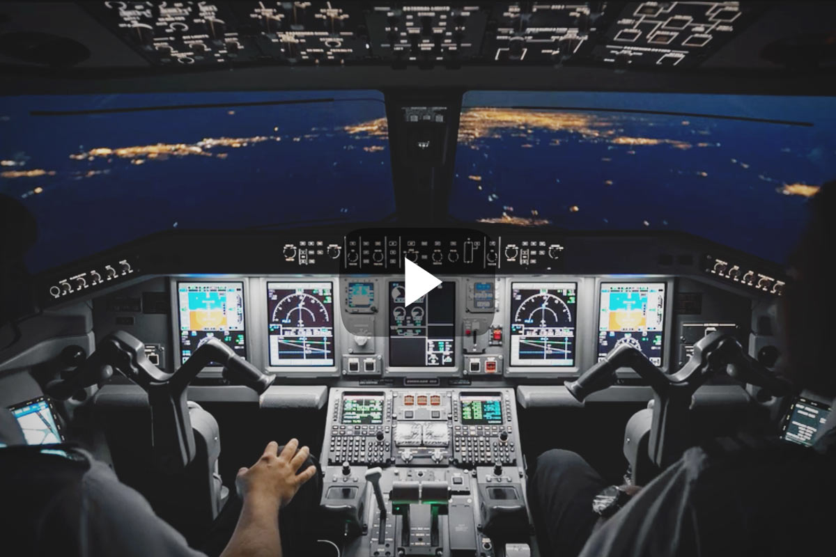 Watch A Night Approach And Landing From The Jumpseat | Boldmethod