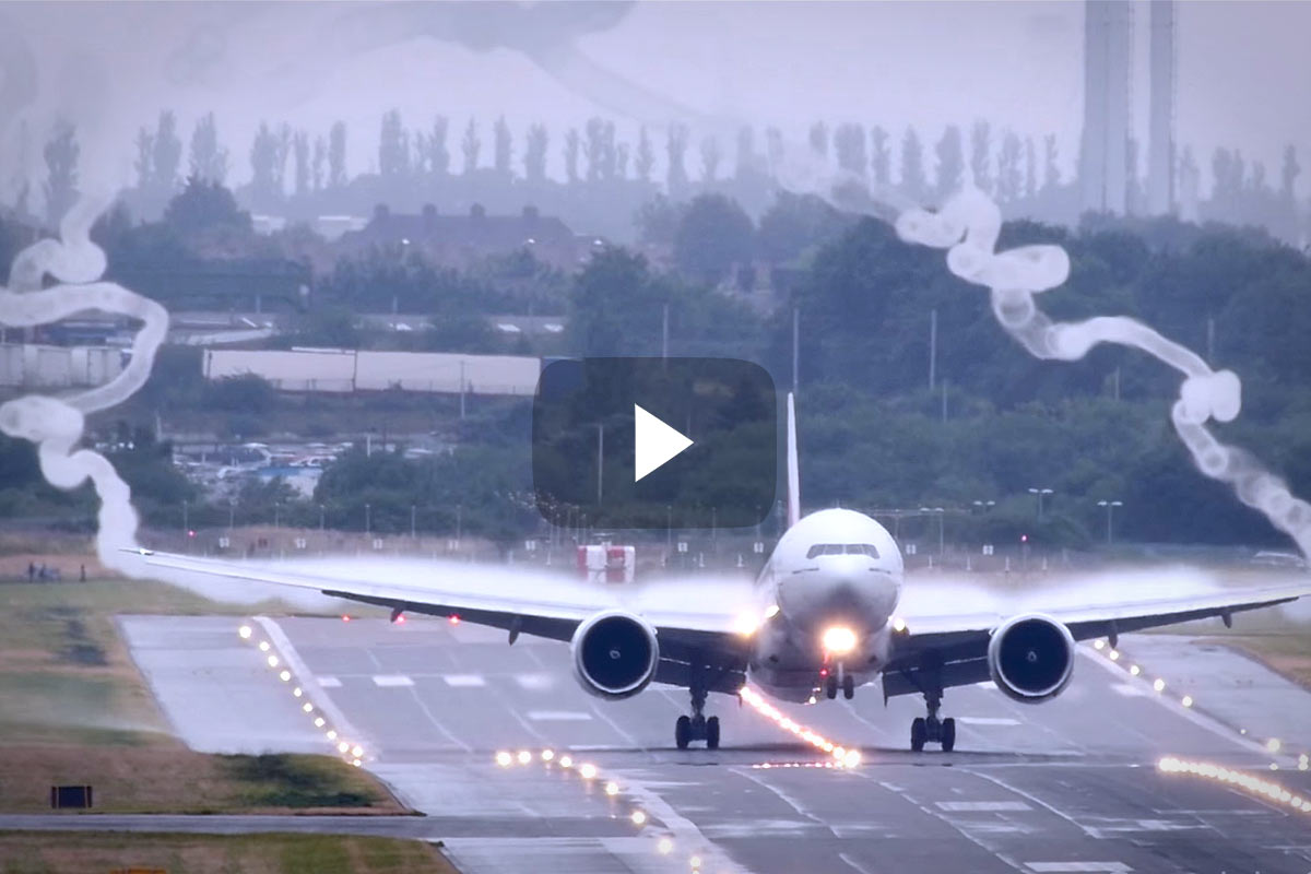 Watch Vortices And Aerodynamic Contrails From A Landing Boeing 777 ...