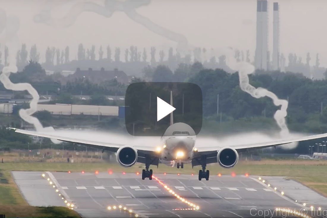 Watch Aerodynamic Contrails Roll Off A Boeing 777 | Boldmethod